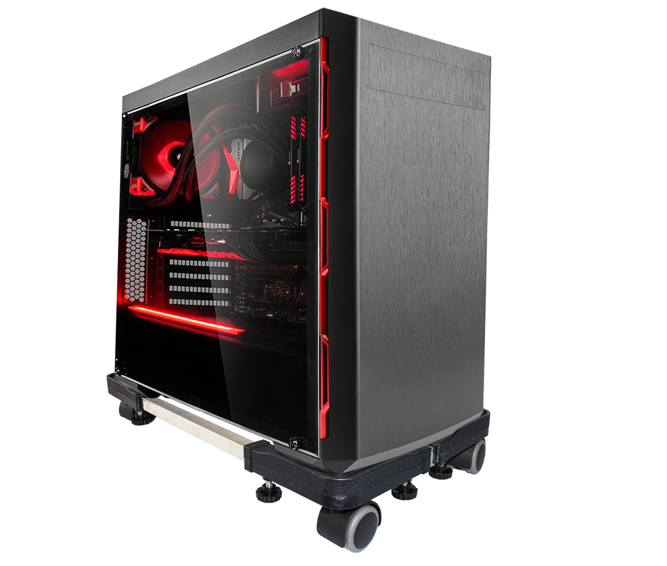 Soporte Base Regulable con ruedas para CPU PC Gamer / Servidores / UPS